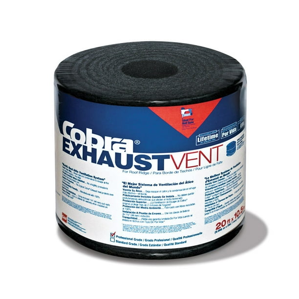 GAF Cobra 0.75 in. H x 10.5 in. W x 240 in. L Black Fiber/Polyester ...