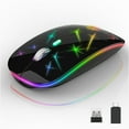 Uiosmuph Wireless Rechargeable Mouse Silent LED Computer Mouse with USB ...