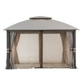 SummerCove Fiona 11 ft. x 13 ft. 2-tier Gazebo with Light Gray Canopy ...