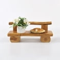 Greenage Natural Cedar Wood Serving Stand Rustic Wooden Pedestal Multi ...