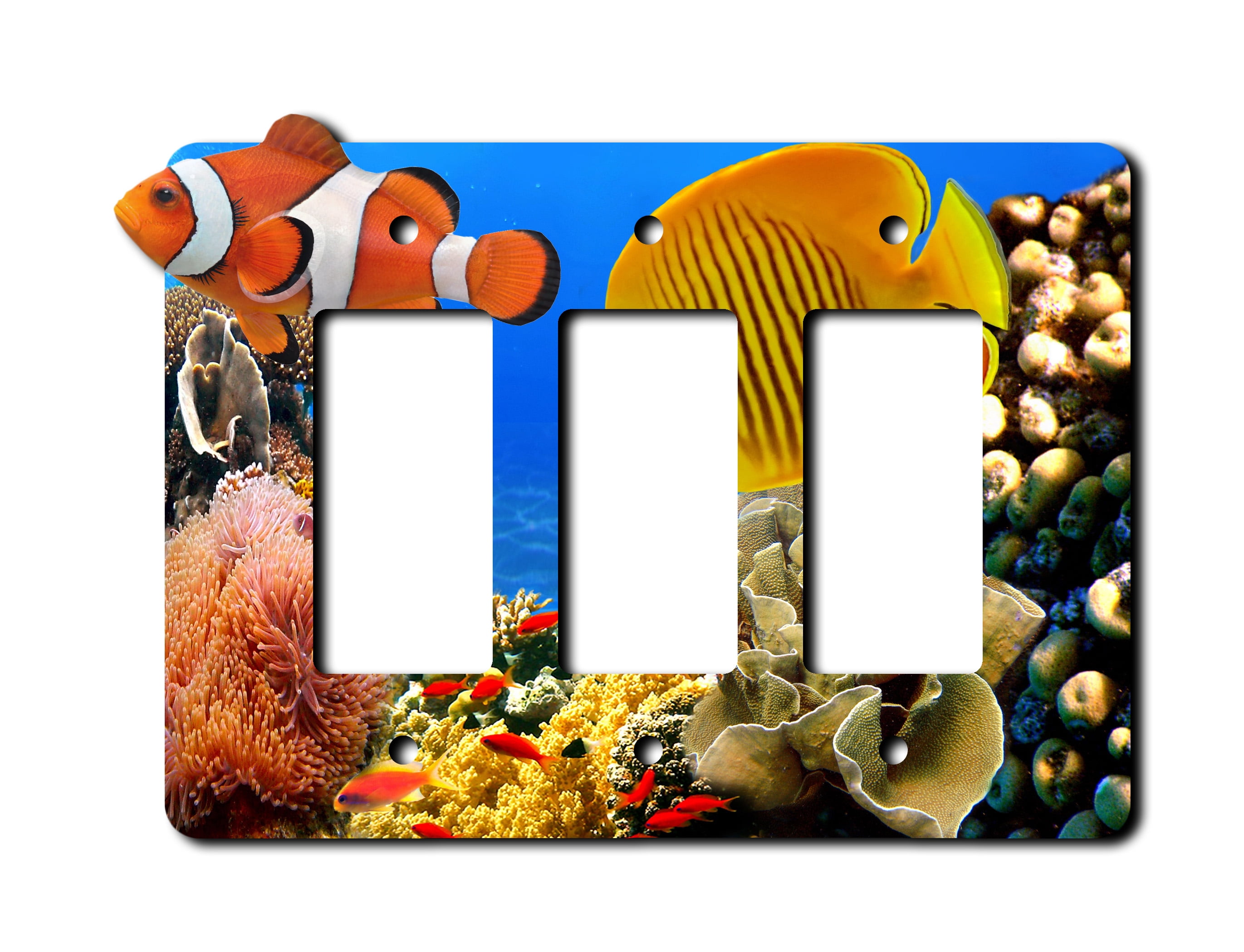 Off The Wall Plates - Tropical Clown Fish - Triple Gang Paddle Rocker ...