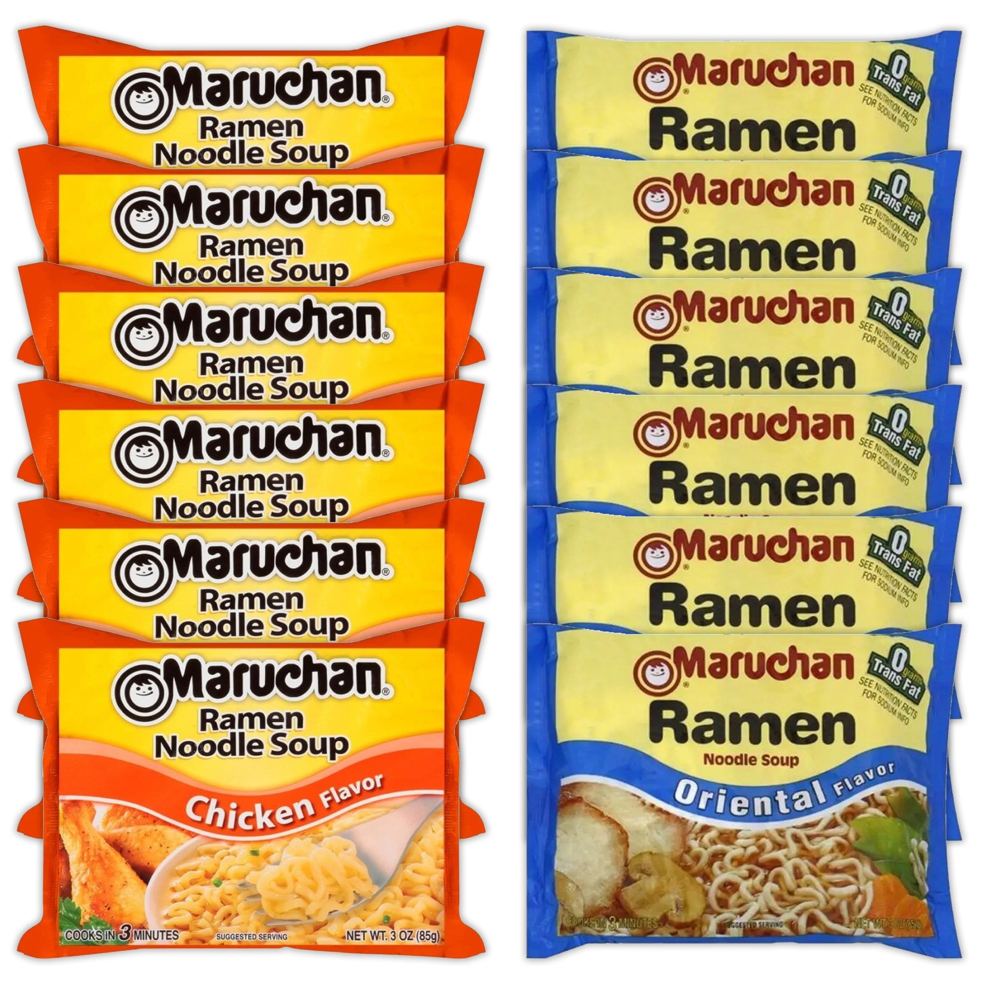 Maruchan Ramen Instant Noodle Soup Variety, 2 Flavors - 6 Packs Chicken ...