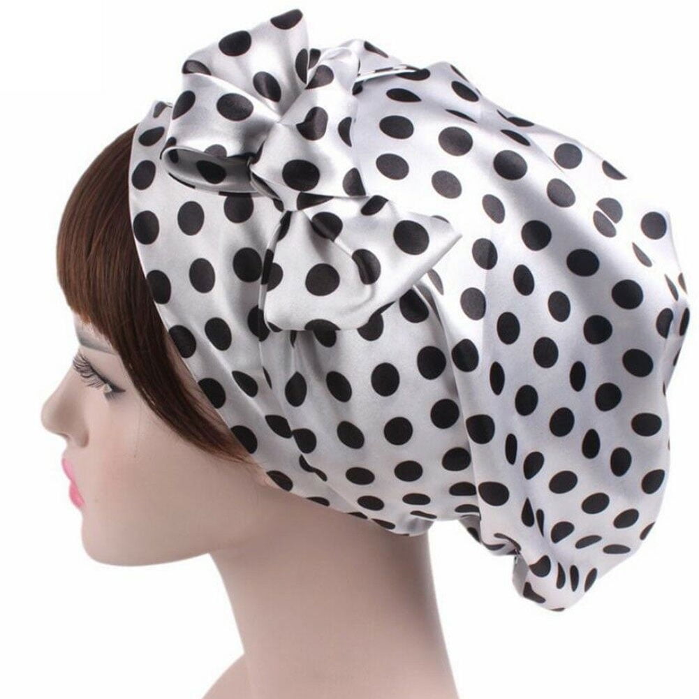 WSEVYPO Soft Satin Head Scarf Sleeping Cap Bonnet Headwear Head Cover ...