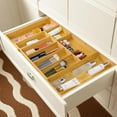 Extra Large Kitchen Drawer Organizer, Expandable Bamboo Drawer Holder ...