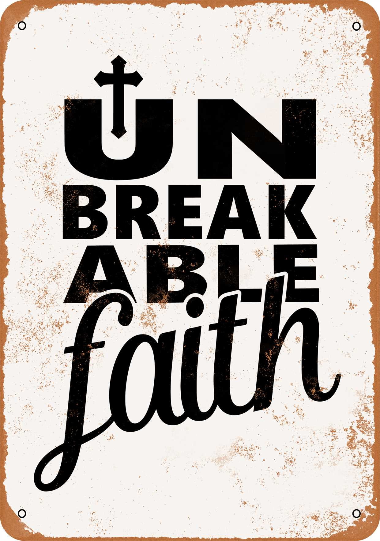 7 x 10 METAL SIGN - Unbreakable Faith - Vintage Rusty Look - Walmart.com