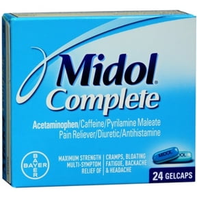 Midol Bloat Relief, Bloating Relief Caplets, 30 Count HSA/FSA Eligible ...