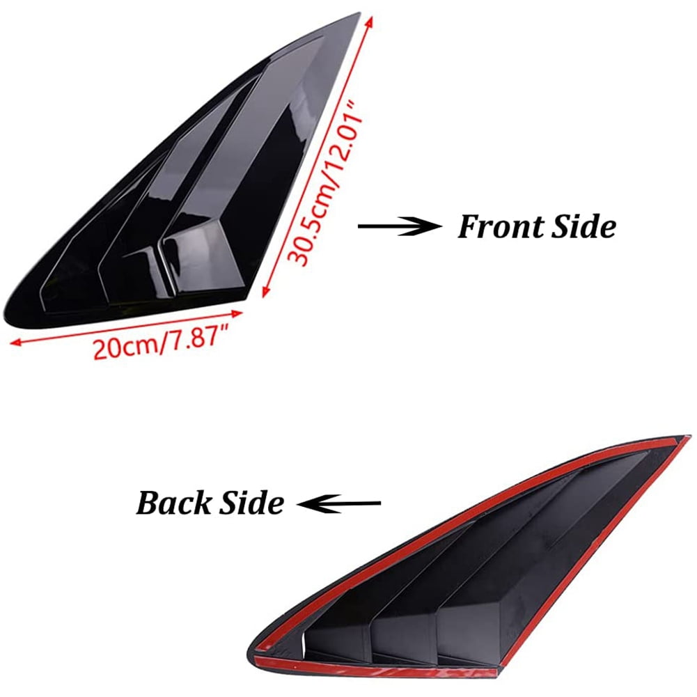 Buy 2PCS for KIA K5 2020 2021 2022 Black Rear Side Window Louvers ...