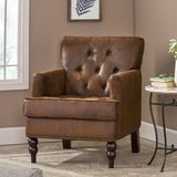 Randi Fabric Tufted Club Chair, Brown - Walmart.com