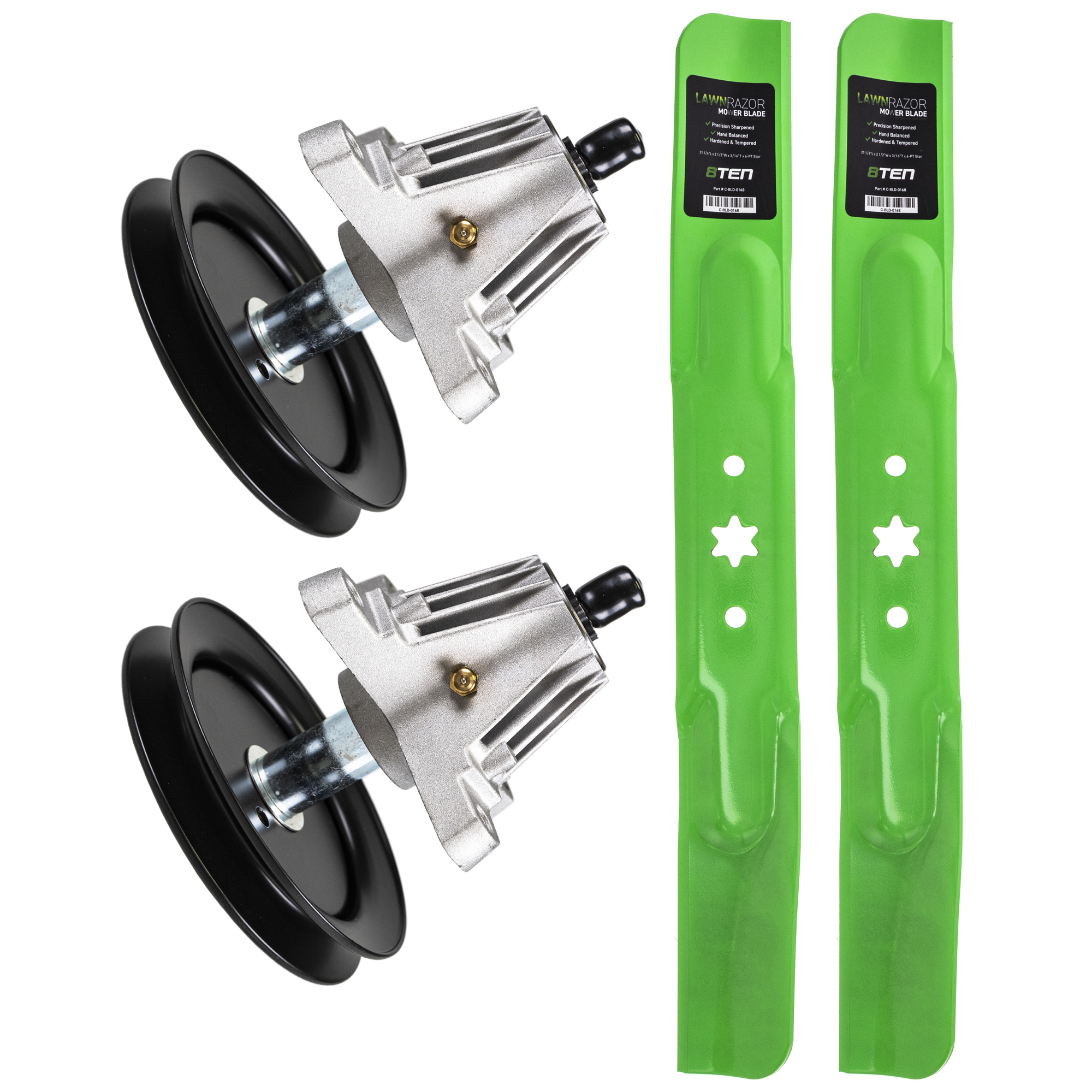 8TEN Spindle High Lift Blade Kit for MTD Cub Cadet 42 inch RZT L42 S42 ...