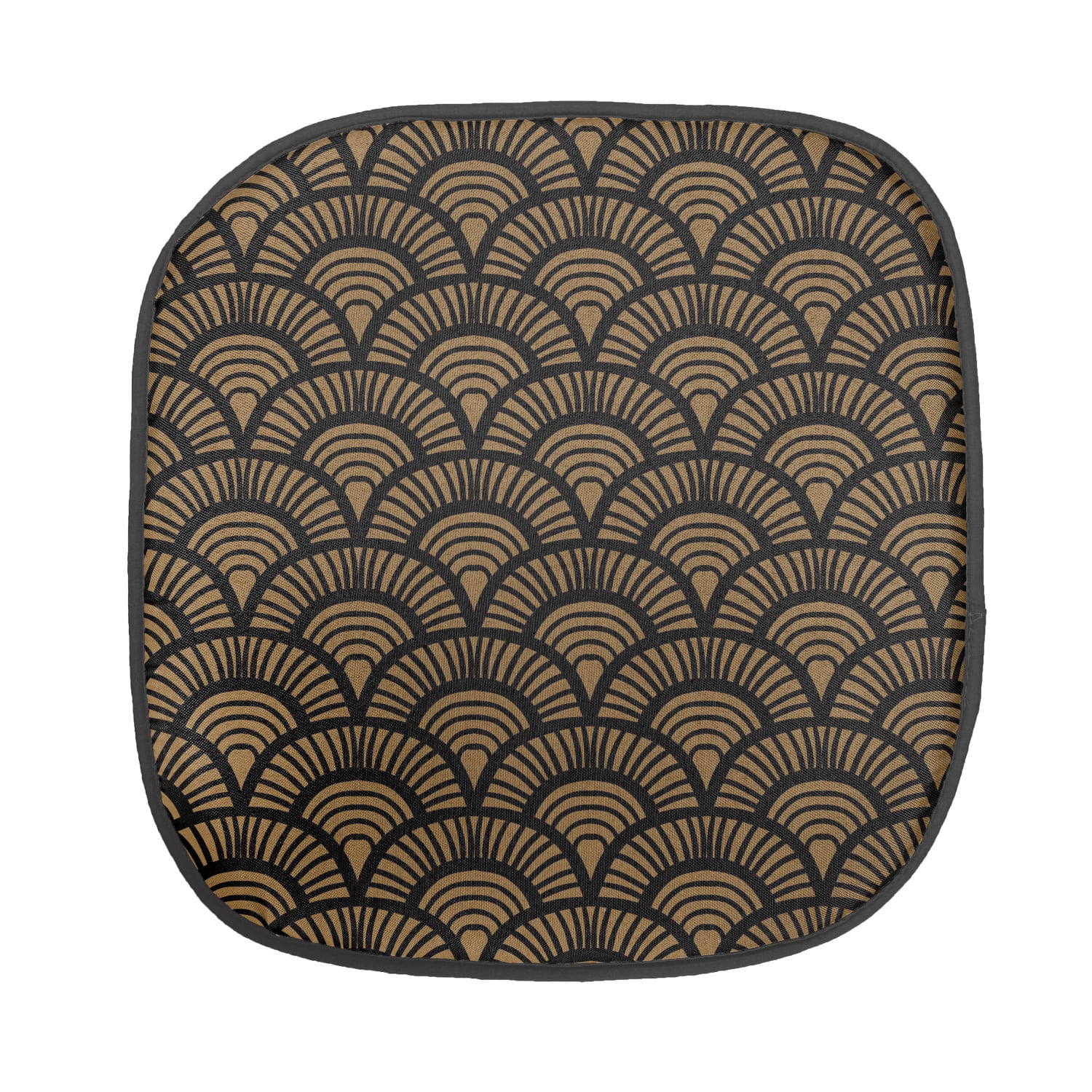 Scallop Chair Seating Cushion, Vintage Abstract Hand Drawn Art Deco ...