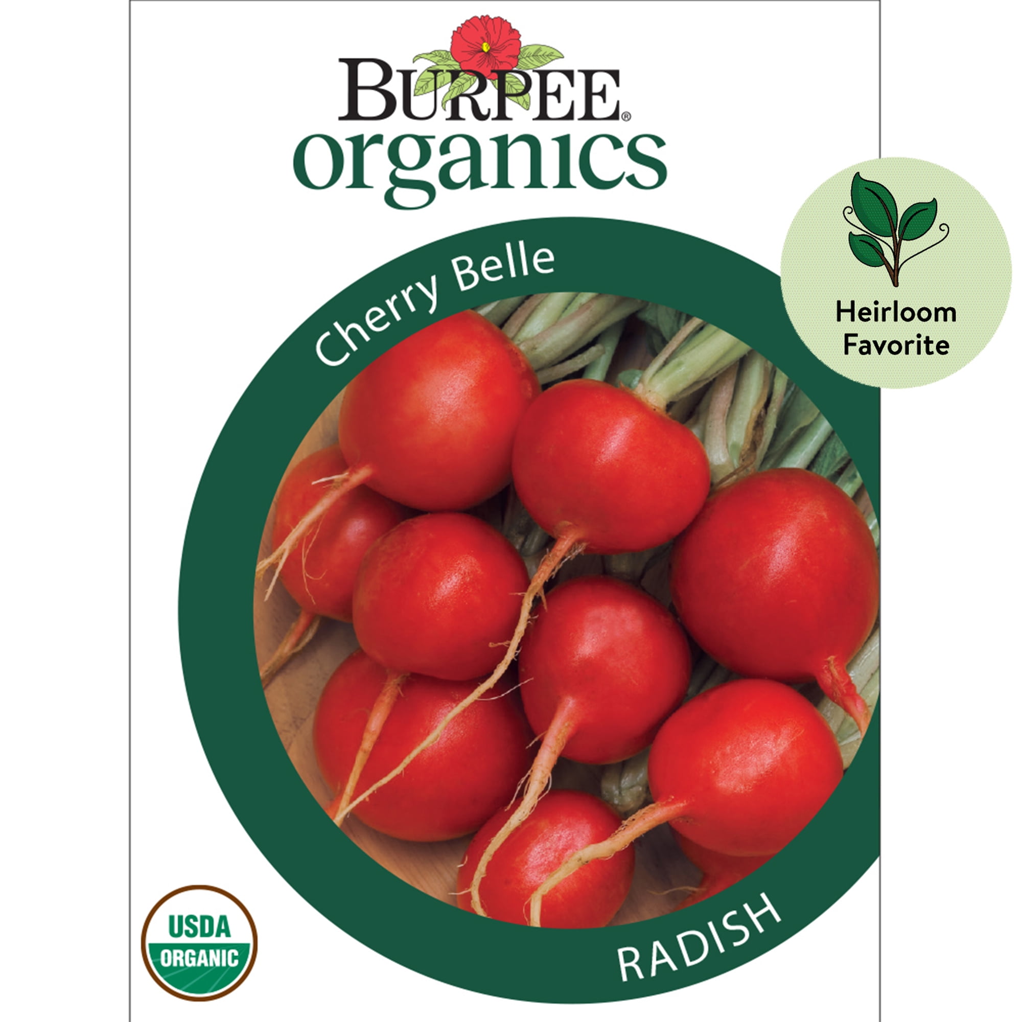 Burpee Organics Cherry Belle Radish Seeds - Non-GMO, Heirloom Organic ...