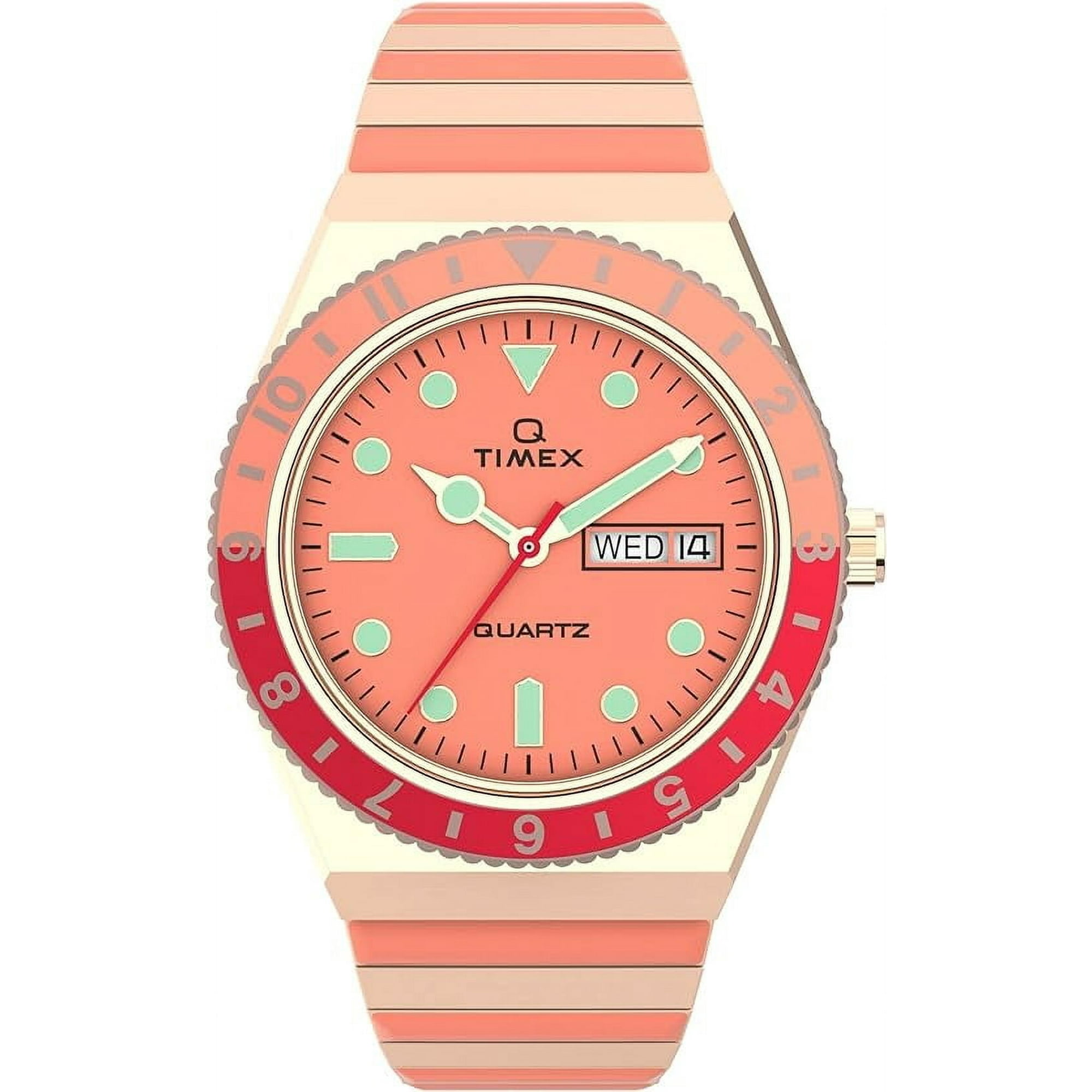 Click here for Timex Q Malibu Rose Gold/Pink Two-Tone Ladies Watc... prices