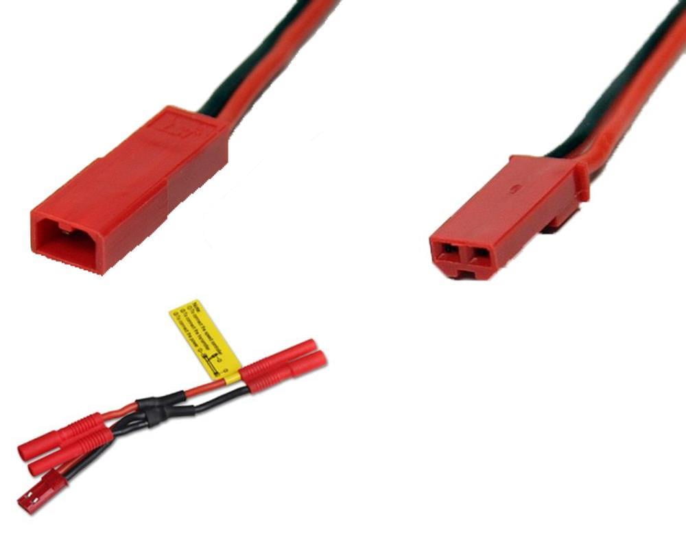 HobbyFlip Male Only and Female Only JST Battery Connector Plugs w/ Male ...