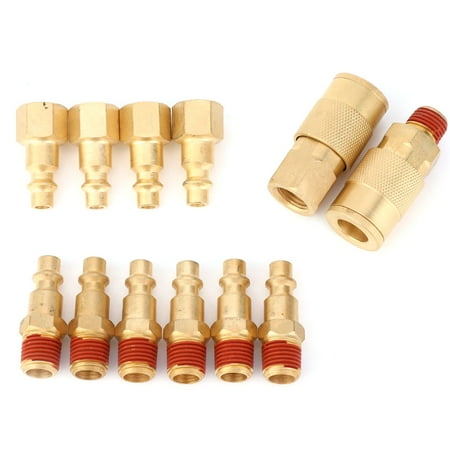 Pneumatic Connector, Male Air Coupler 12pcs Brass For Air Compressor ...