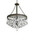 AFANQI Modern Crystal Chandeliers 18.89" Black Ceiling Pendant Light ...