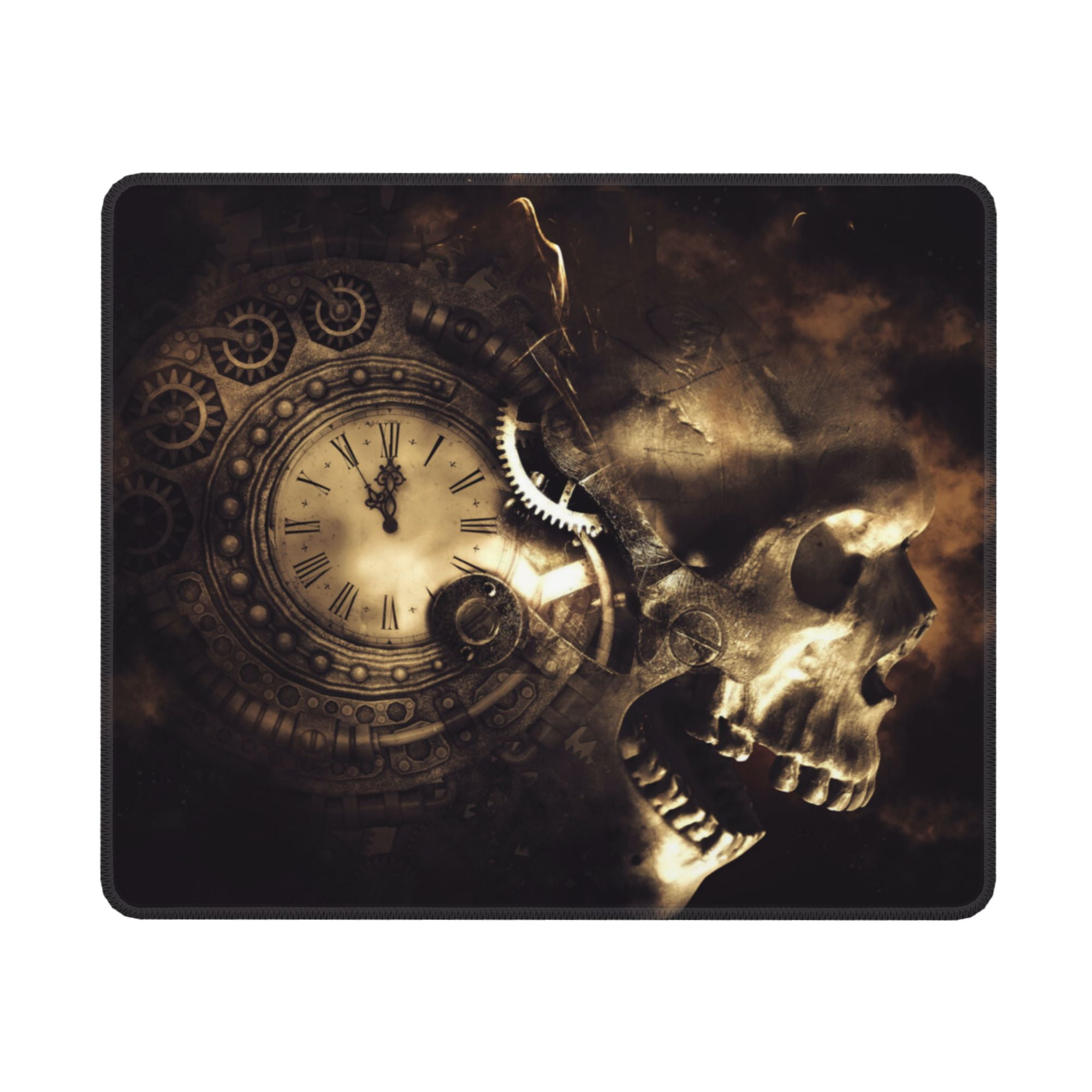 TEQUAN Non-Slip Washable Rubber Mouse Pad, Steampunk Skull Death ...
