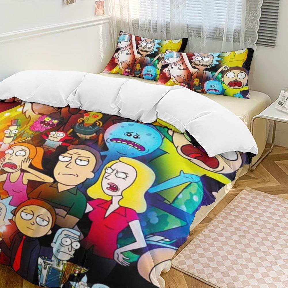 Rick And Morty 3-Piece Bedding Set Soft Warm And Comfortable Bed Set with 1 Duvet Cover And 2 ...