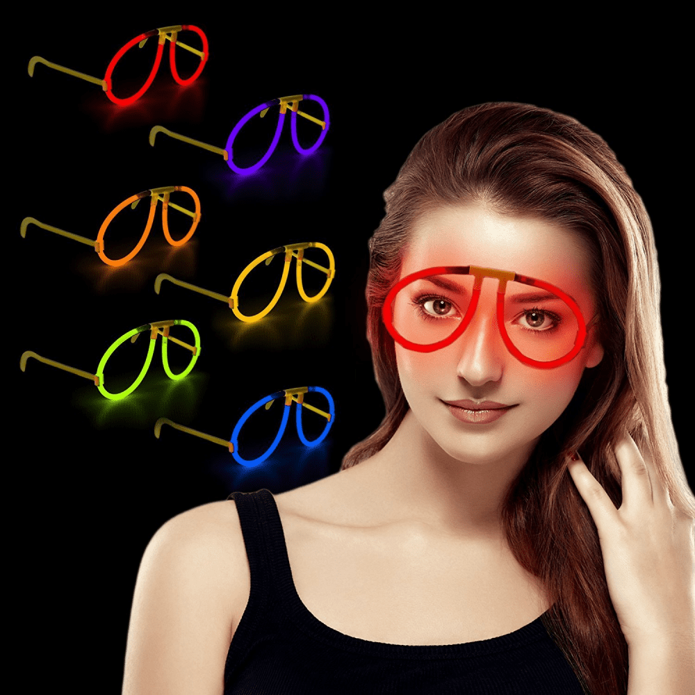 Glow Stick Eye Glasses Glow In The Dark Sunglasses Assorted Colors 6 Pack