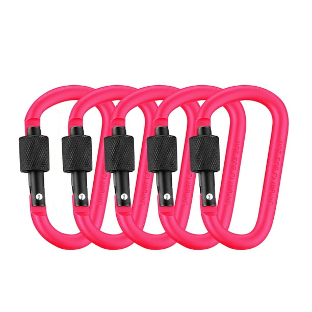 GearHill 3” Heavy Duty Carabiner Keychain Clip Aluminum D Ring Locking ...