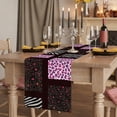Boho Animal Print Table Runner Pink Black Leopard Zebra Tiger Fur ...