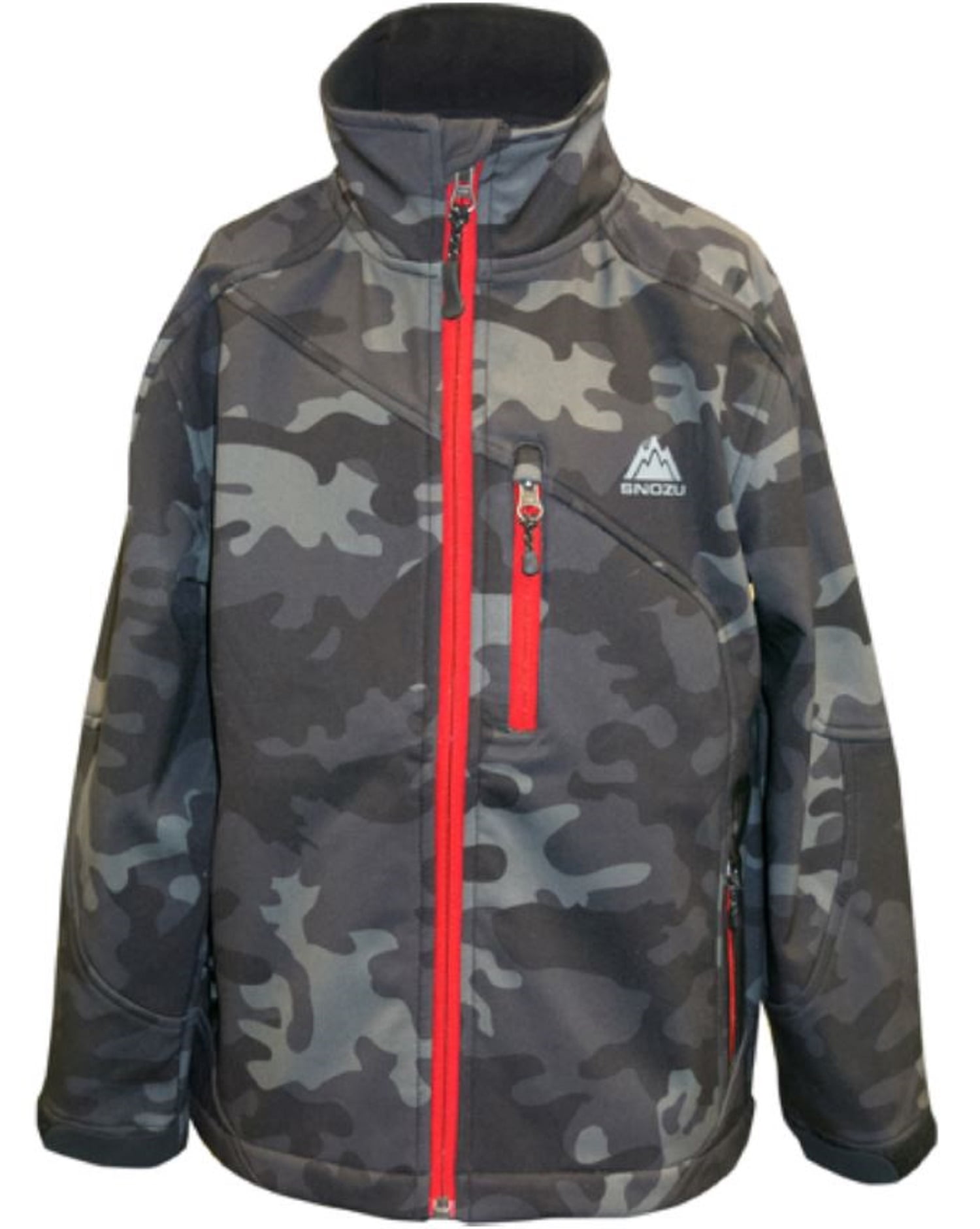 SNOZU Boys Fleece-Lined Softshell Jacket (XS (5/6), Dark Camo ...