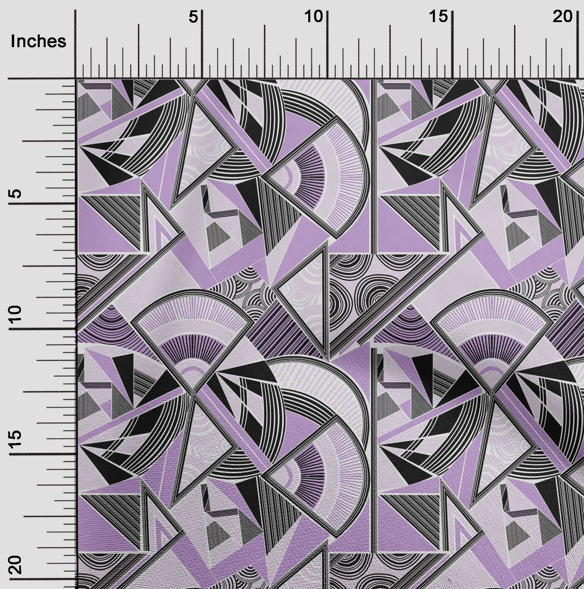 oneOone Silk Tabby Pastel Purple Fabric Triangle & Art Geometric Dress ...