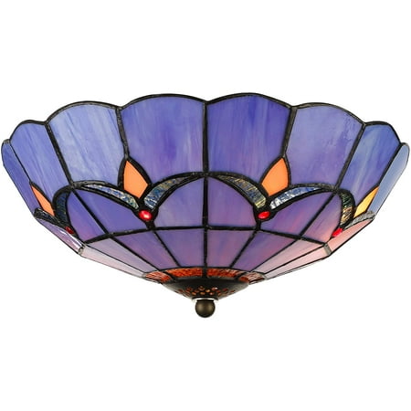 Blue Tiffany Flush Mount Ceiling Light | Shelly Lighting