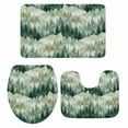 Botanical Bathroom Rugs Set Spring Watercolor Green Trees Mystic ...