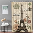 Bathroom Shower Curtain Paris Architecture Tower Crown Waterproof ...