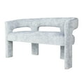 Jofran Gwen Modern Luxury Jacquard Fabric Upholstered Sculpture Bench ...
