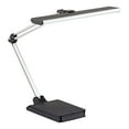 360 Lighting Flynn Desk Lamp, 25" High, Black Silver, USB Charging ...