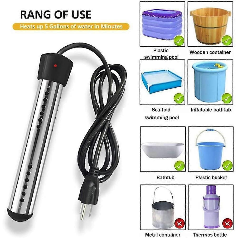 Immersion Heater, Portable Electric Submersible Instant Water Heater ...