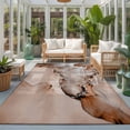 Brown Abstract Area Rugs 8x10ft Silver Marble Ripples Floor Rug Non ...