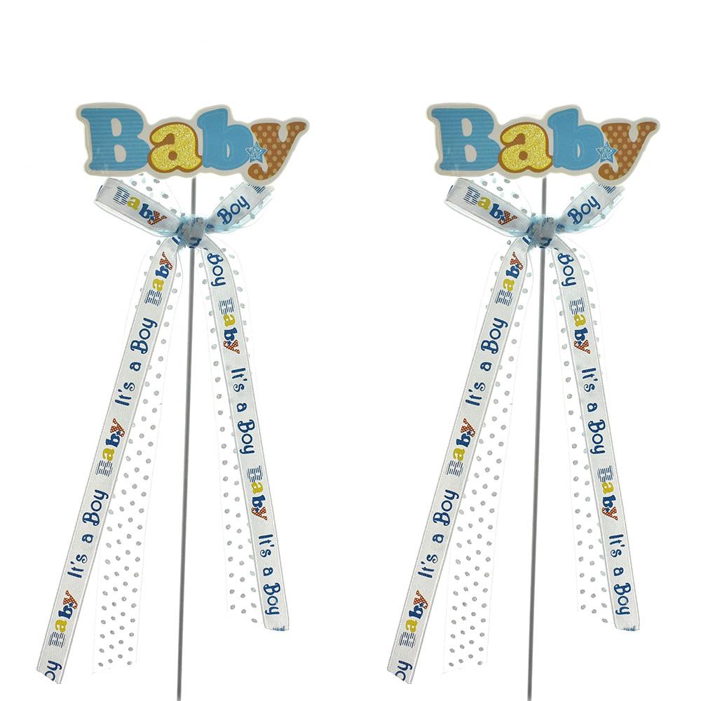 Baby Shower "Baby" Pick With Bow, 9-3/4-Inch, 2-Count - Walmart.com