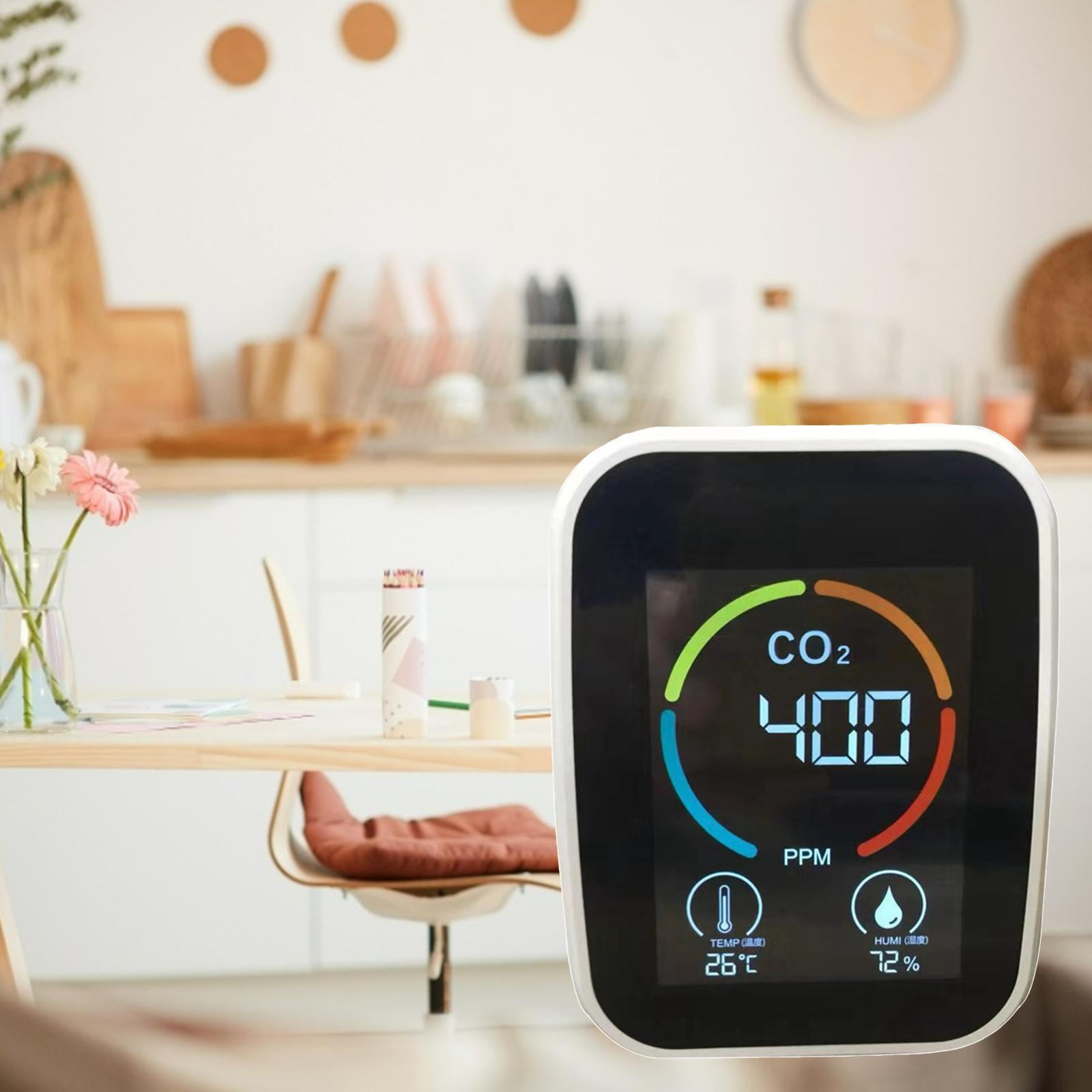 Probador de aire LCD Macarena Detector de temperatura y humedad CO2 1200mah blanco | Walmart en ...