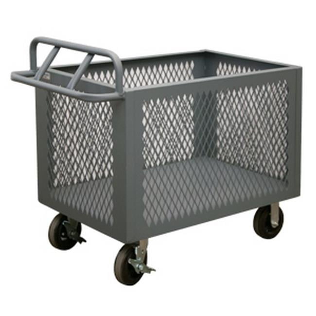 14 Gauge 4 Sided Mesh Box Truck with Ergonomic Handle, Gray - 48 x 30 x ...