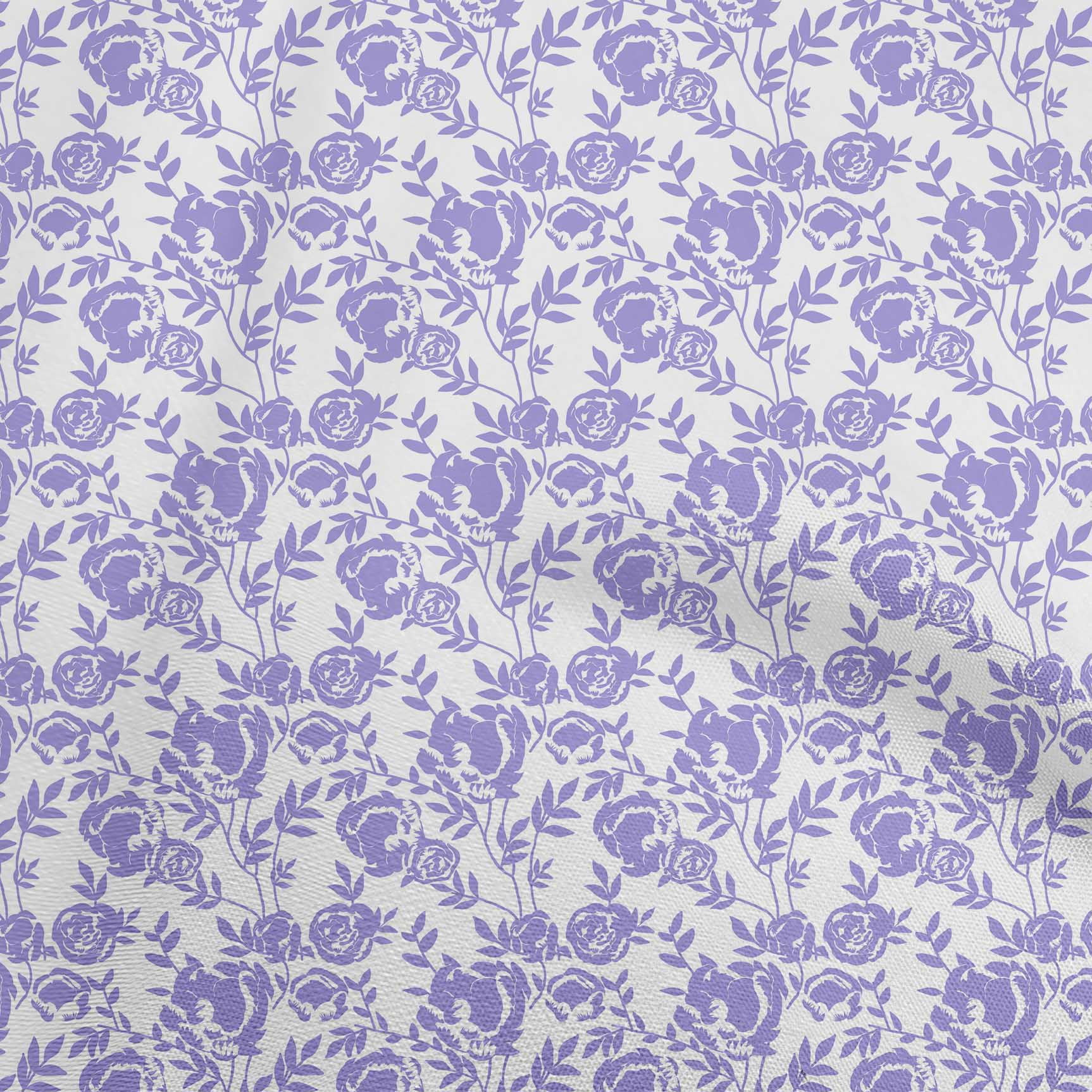 oneOone Cotton Silk Violet Fabric Floral Dress Material Fabric Print ...