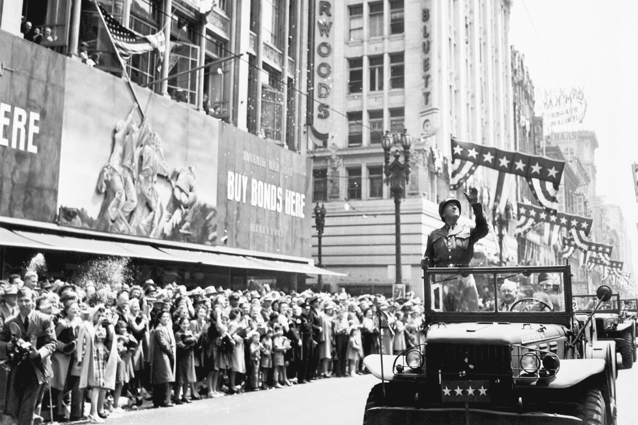 24x36 gallery poster, General George Patton during a welcome-home ...