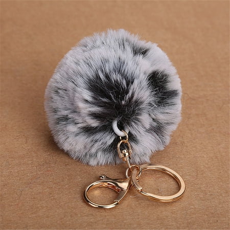 jovati 8CM Cute Keychain Pendant Women Key Ring Holder Pompoms Key ...