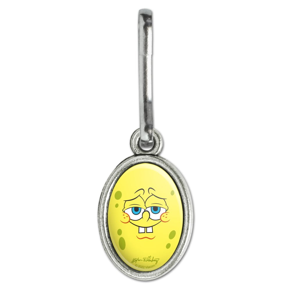 SpongeBob Confident Face Antiqued Oval Charm Clothes Purse Suitcase ...