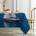 1pc Infinite Blue Voyage Print Rectangular Tablecloth, Holiday-Themed ...