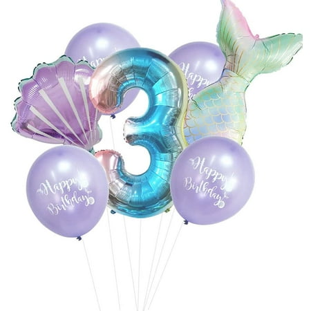 Mermaid Birthday Party Balloons Decorations for Girls Party, Large ...