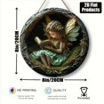 HELLOYOUNG 2D Metal Sign Fantasy Elf Reading Scene Round Metal Wall Art ...