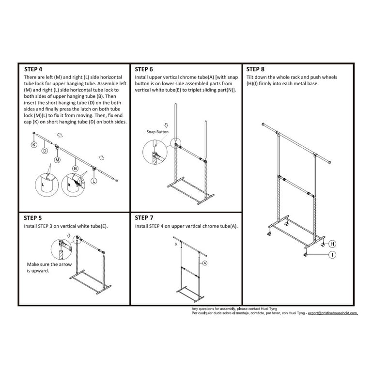 Mainstays Adjustable Rolling Garment Rack Instructions | ppgbbe ...