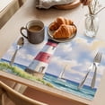 Beach Lighthouse Placemats Set of 6, Cotton Linen Fabric Place Mats ...