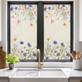 Blue Yellow Pink Spring Floral Window Privacy Film, Watercolor Summer ...