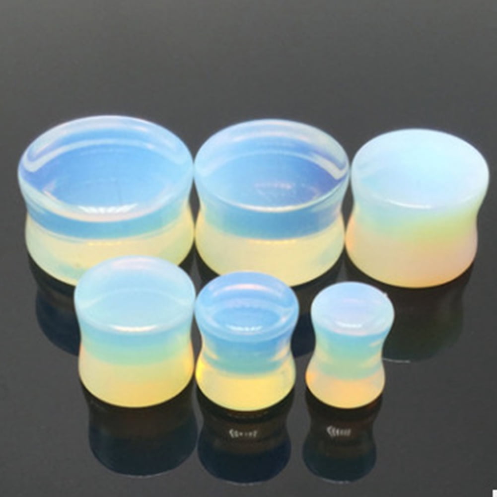 Opolski 5-25mm 1Pair Stone Double Flared Gauge Ear Plug Flesh Tunnel ...