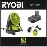 RYOBI 18-Volt ONE+ Outdoor Misting Fan Kit, Portable Water Spray ...