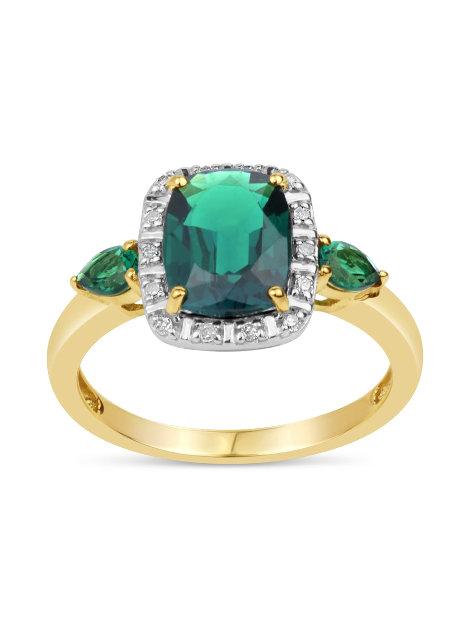 2.55 ct. Rainforest Topaz Cushion Ring in 2Tone over Sterling Silver ...