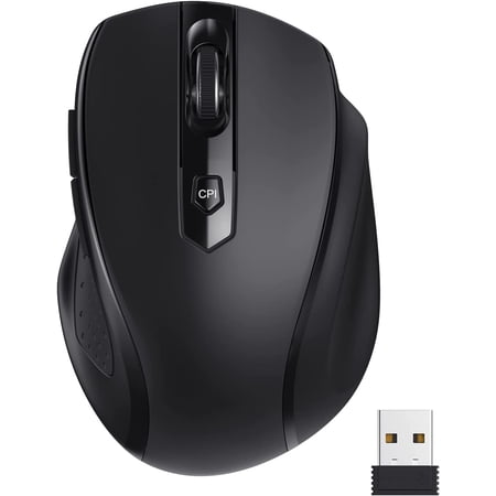 Wireless Mou ,Ergonomic Computer Mou 2.4 with USB Receiver, 5 ...
